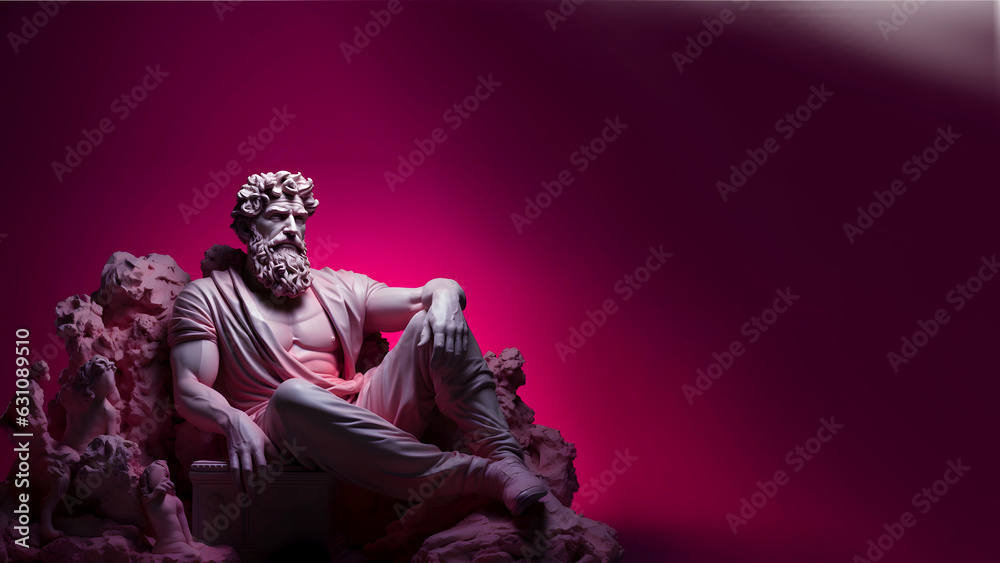 Thinking Man, Stoic Philosopher Greek Roman Style Statue, Modern ...