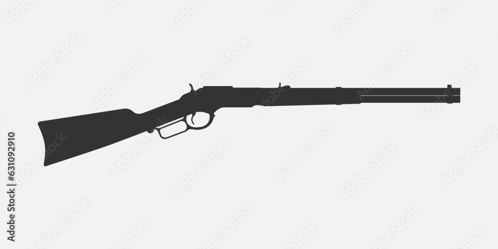 Rifle graphic icon. Winchester sign isolated on white background ...