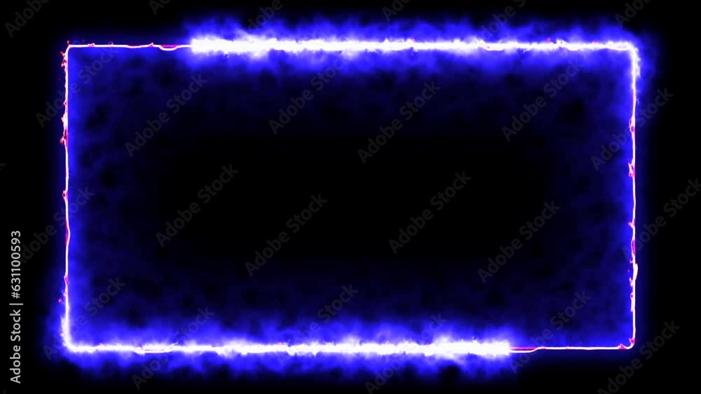 Lightning border frame on black background animation Stock Video ...