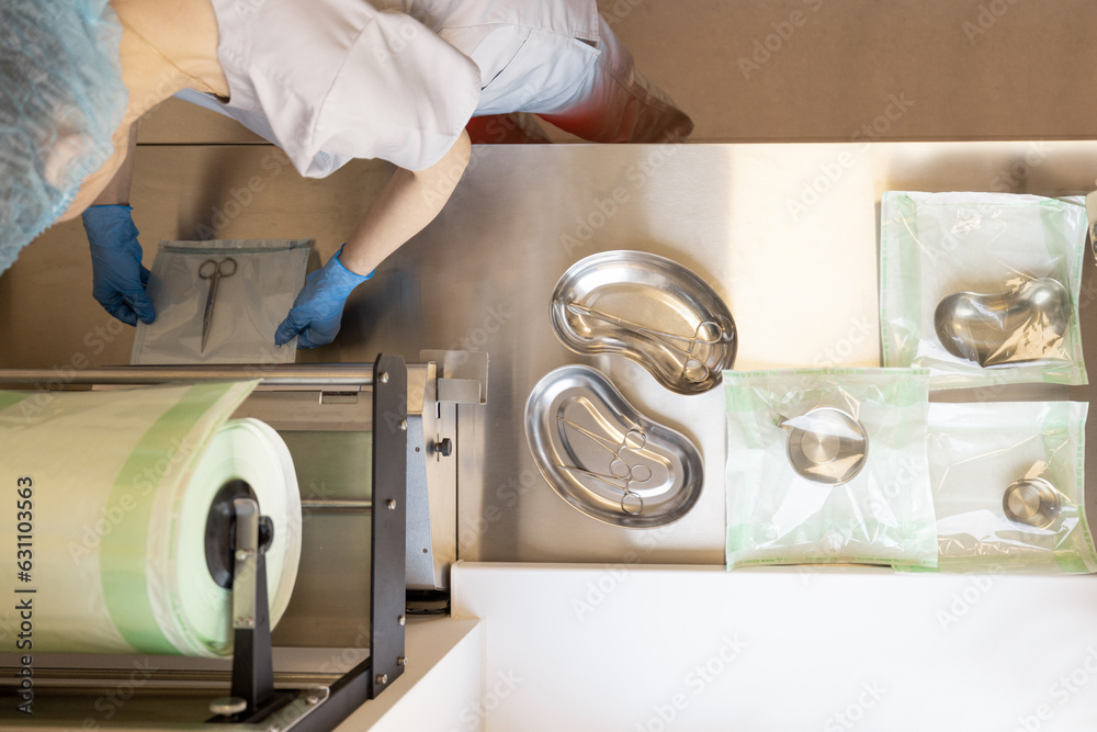 Process of sterilization and packaging of surgical instruments in ...