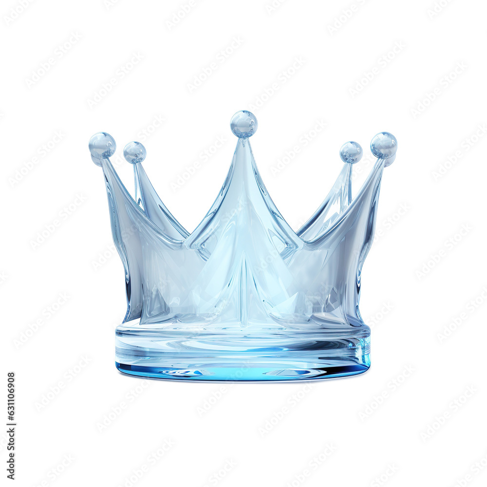 Crystal or icy crown isolated, crystal crown on a transparent ...