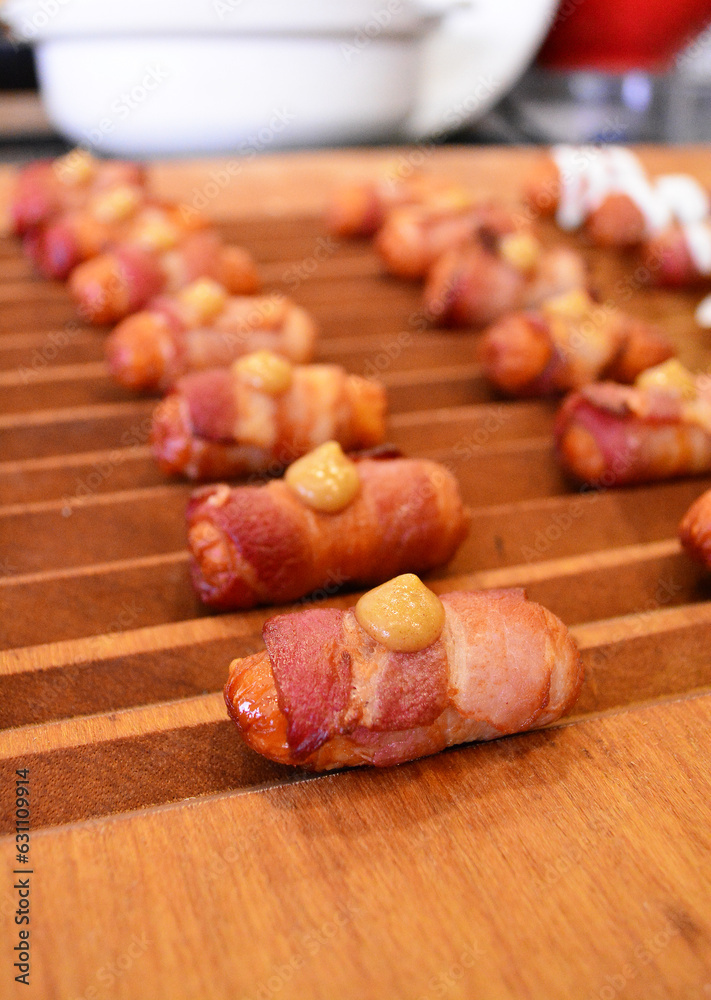 healthy salad corner with mini sausage with burning cheese luxury hotel ...