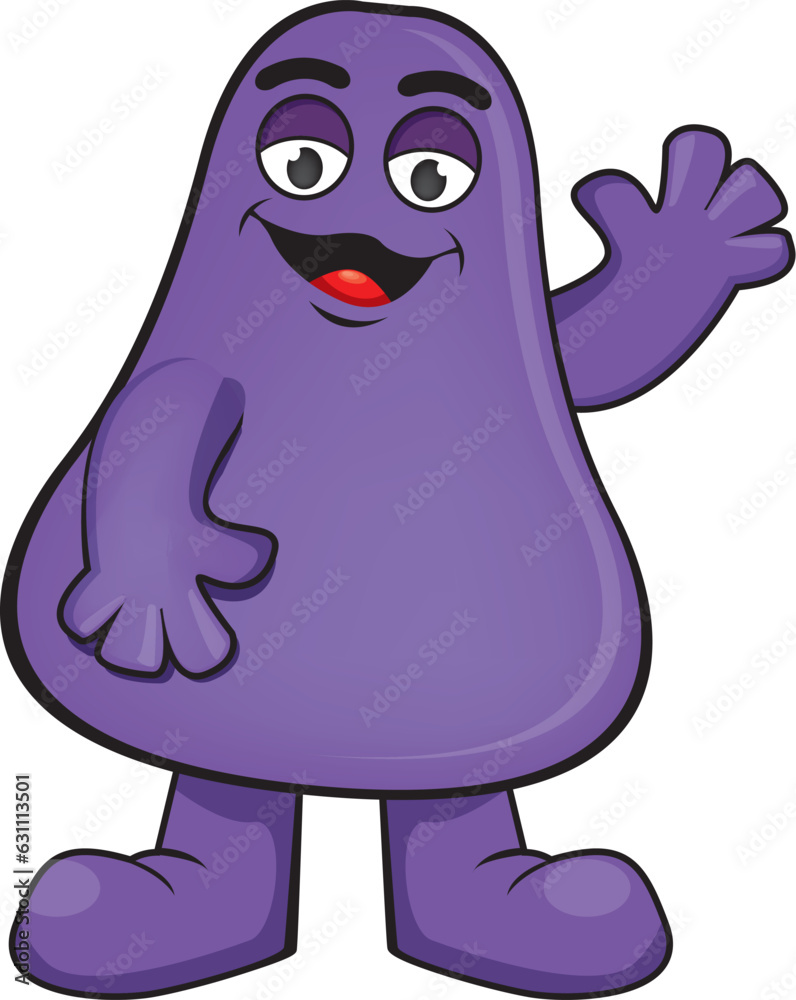 Vektorová grafika „Vector purple Grimace shake fast food mascot ...