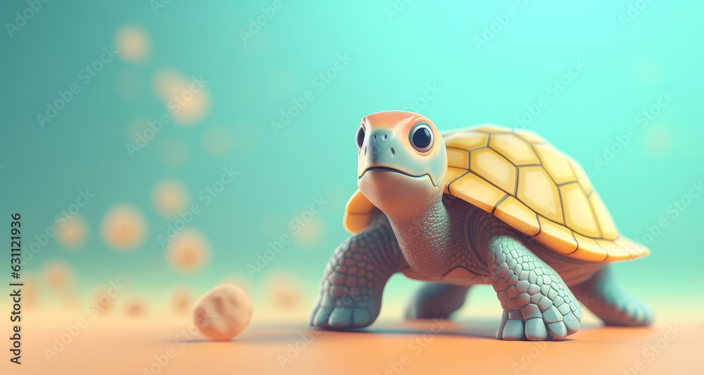 cute 3D turtle blender render Stock Photo | Adobe Stock