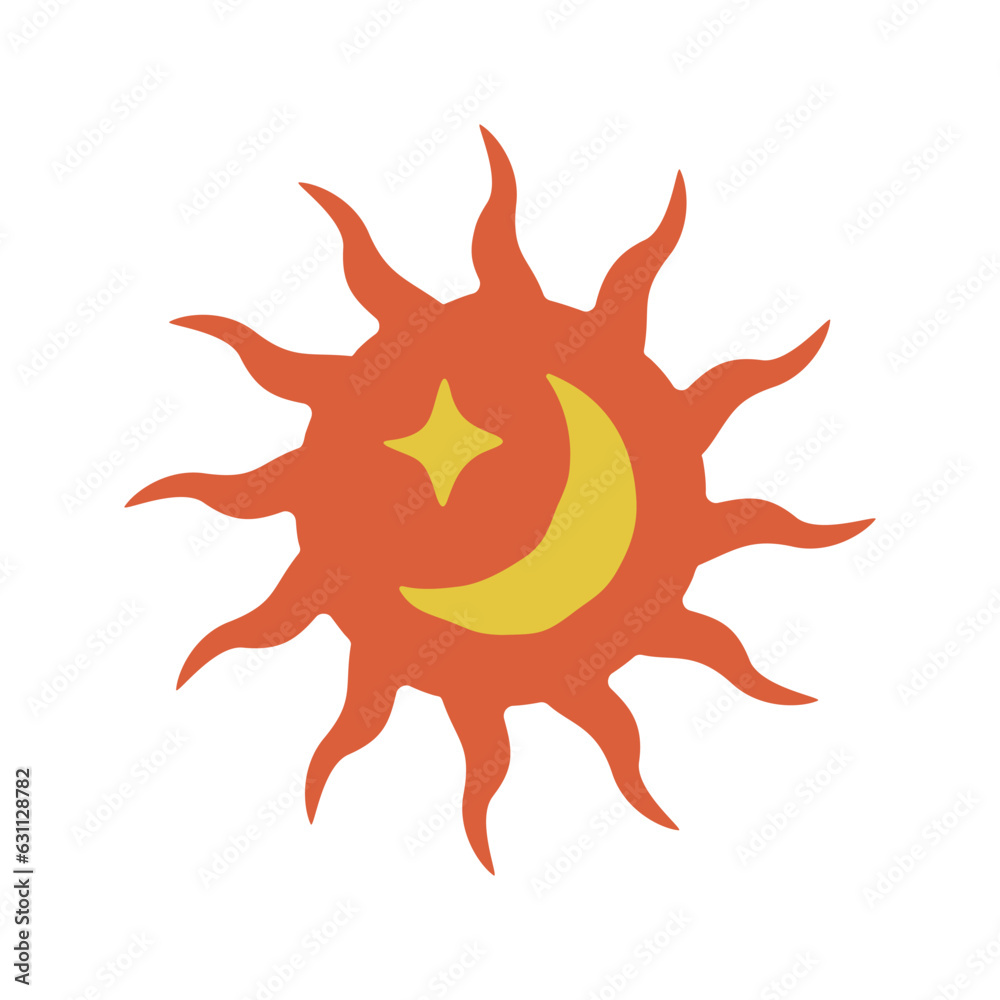 Bohemian logos, icons and symbols, sun, arc, window design templates ...