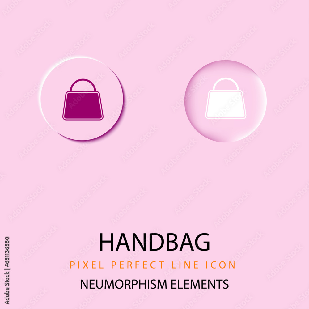 Cute Handbag Pink Button Barbie theme Game Element Unique neumorphism ...
