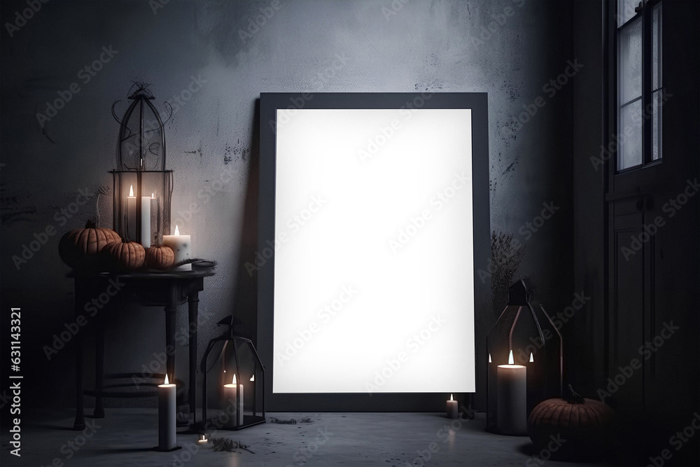 Gothic dark vertical frame halloween mockup Stock Illustration | Adobe ...