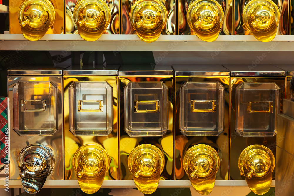 storage space for coffee beans. containers for display sales of coffee ...