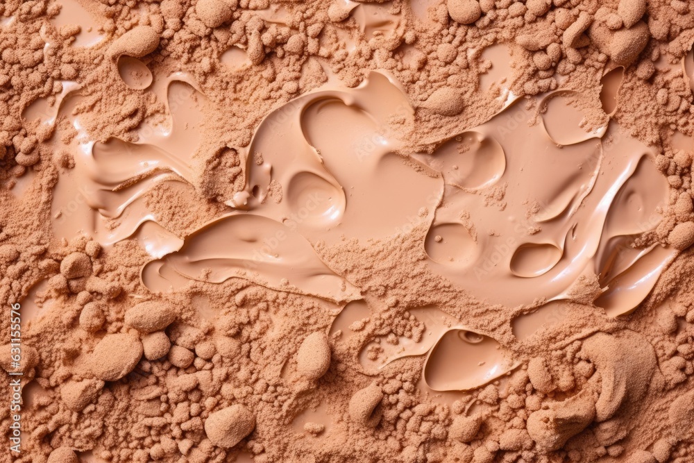 liquid makeup foundation with macro cosmetics texture and top view of a ...