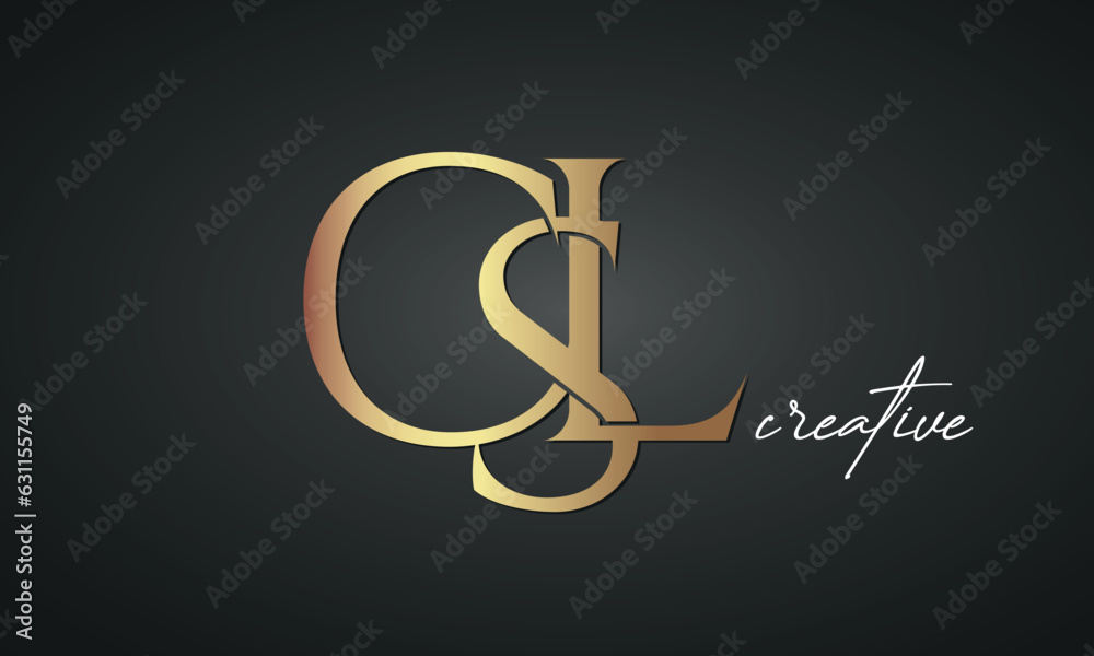 luxury letters CSL golden logo icon premium monogram, creative royal ...