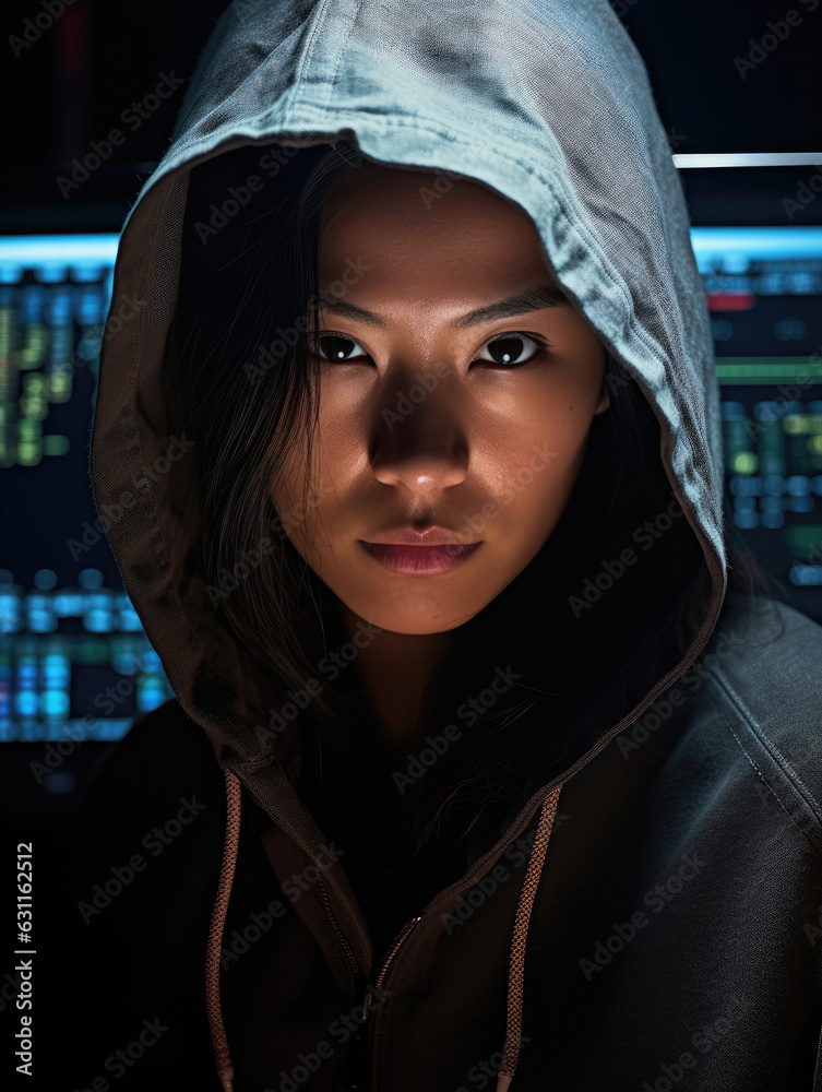 Digital Vanguard - Women in IT, Woman Hacker Hacking, Diversity Everywhere, artificial ...