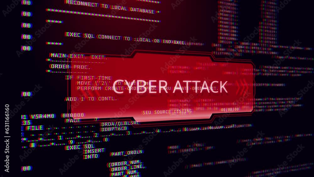 Video „4K Attention Danger Symbol on Dark Red Glitched Background ...