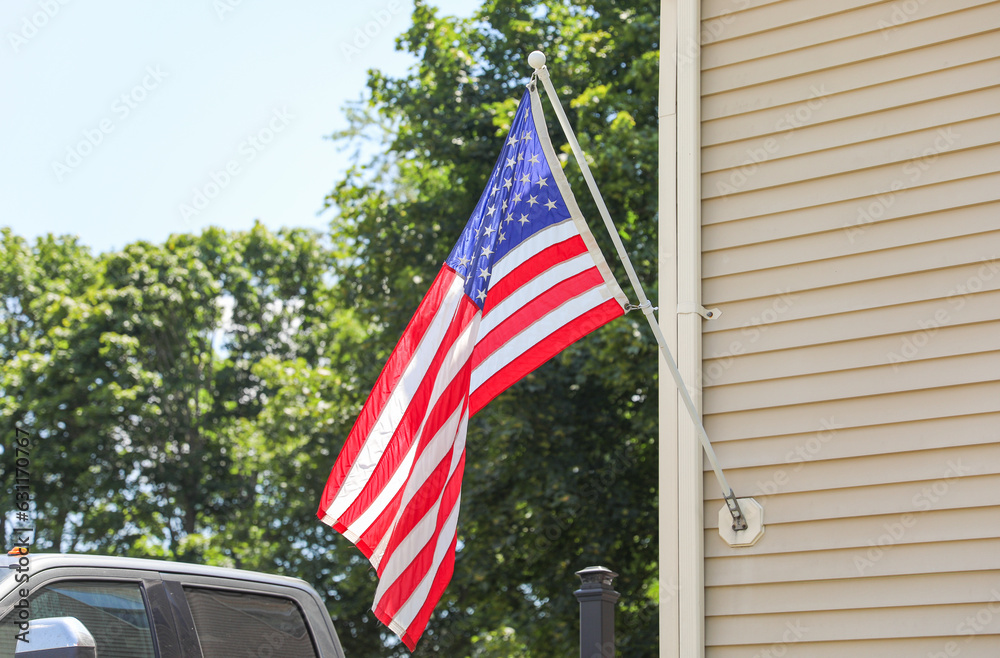 Proudly waving symbol of freedom, unity, and democracy. The US flag ...
