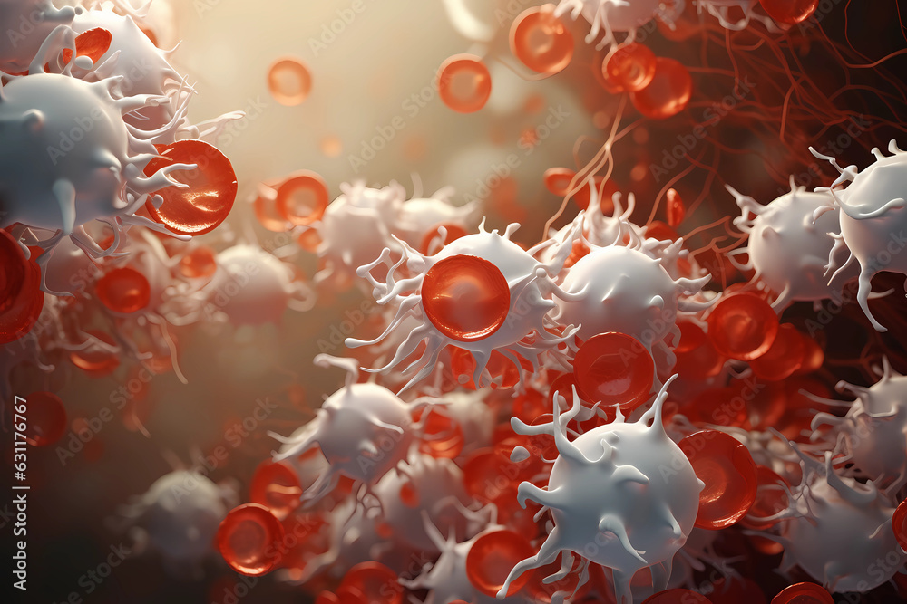 white blood cells. human blood cells. microbiology Stock Illustration ...