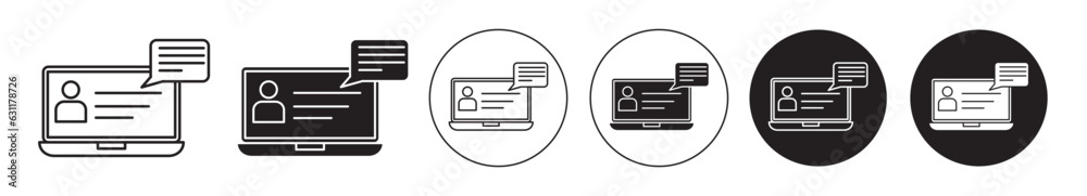 Online video consulting icon set. telemedicine doctor counseling call ...