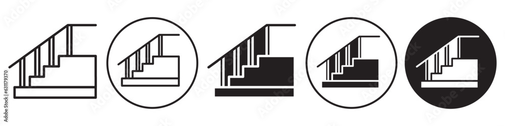 Stairs symbol Icon. Home floor stair to enter the house or building ...