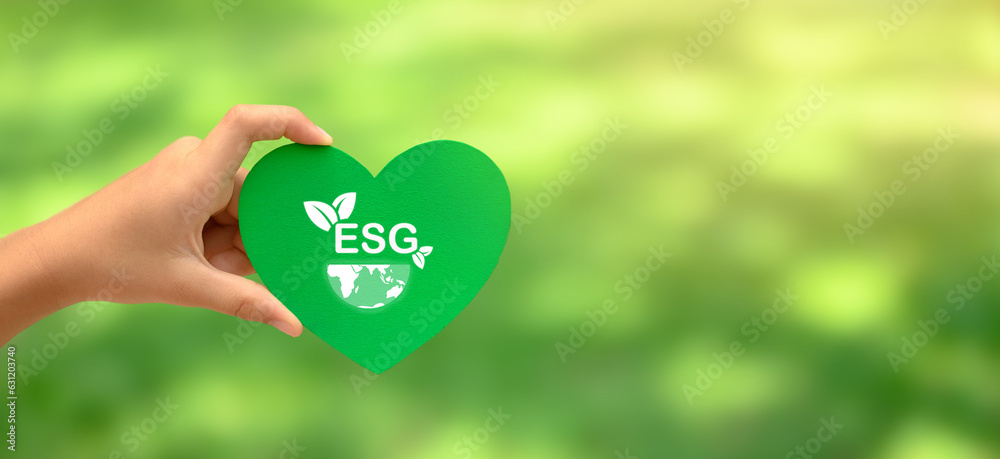 Girl's hand holding green heart, text Net zero. Clean air beauty world ...
