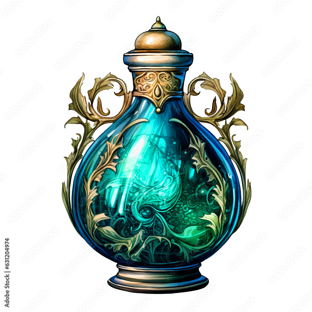 Witch Potion Bottle, Halloween Witch Elements Clipart isolated on ...