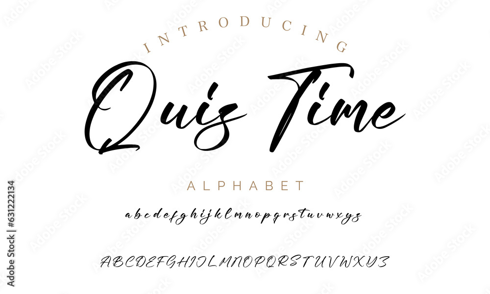 Quiz Time Best Alphabet Birdsong Amazing Script Signature Logotype Font ...