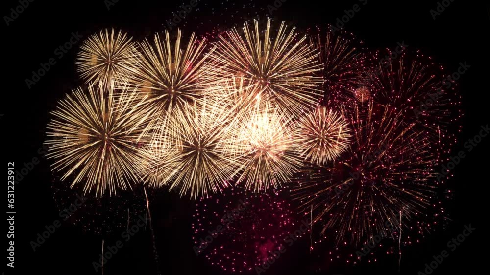 Vidéo Stock 4K Real colorful fireworks show festival in the sky display ...