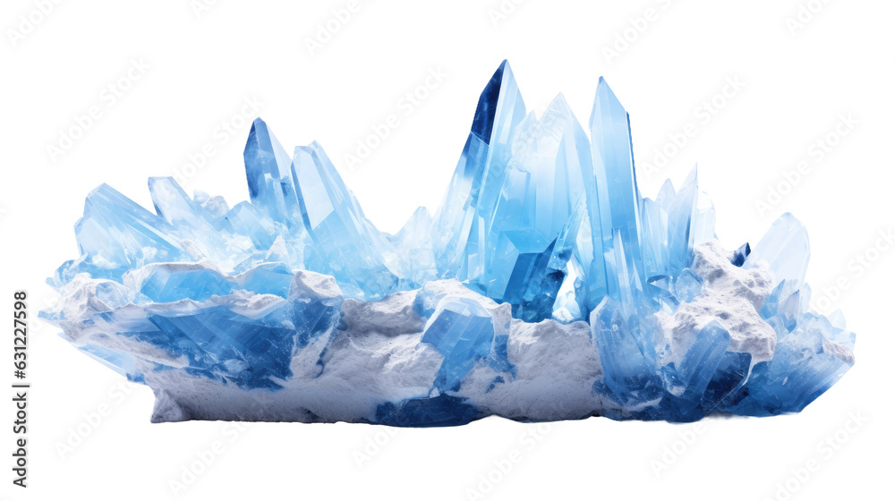 frosted white and icy blue ice crystals in an abstract futuristic ...