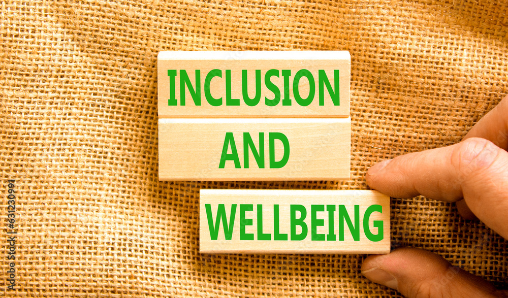 Inclusion and wellbeing symbol. Concept words Inclusion and wellbeing ...