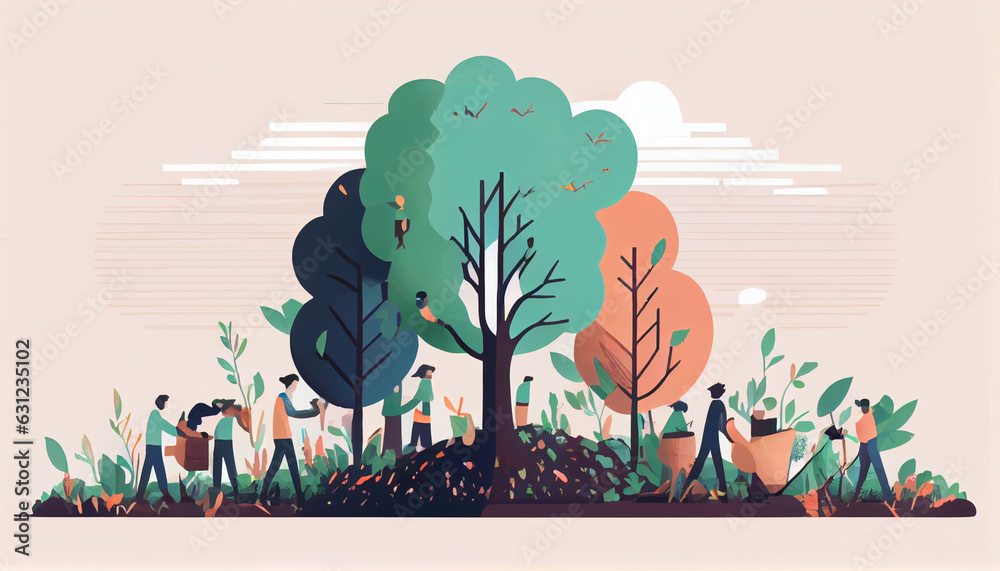 Environmental cooperation. Unity of businesspeople and community ...