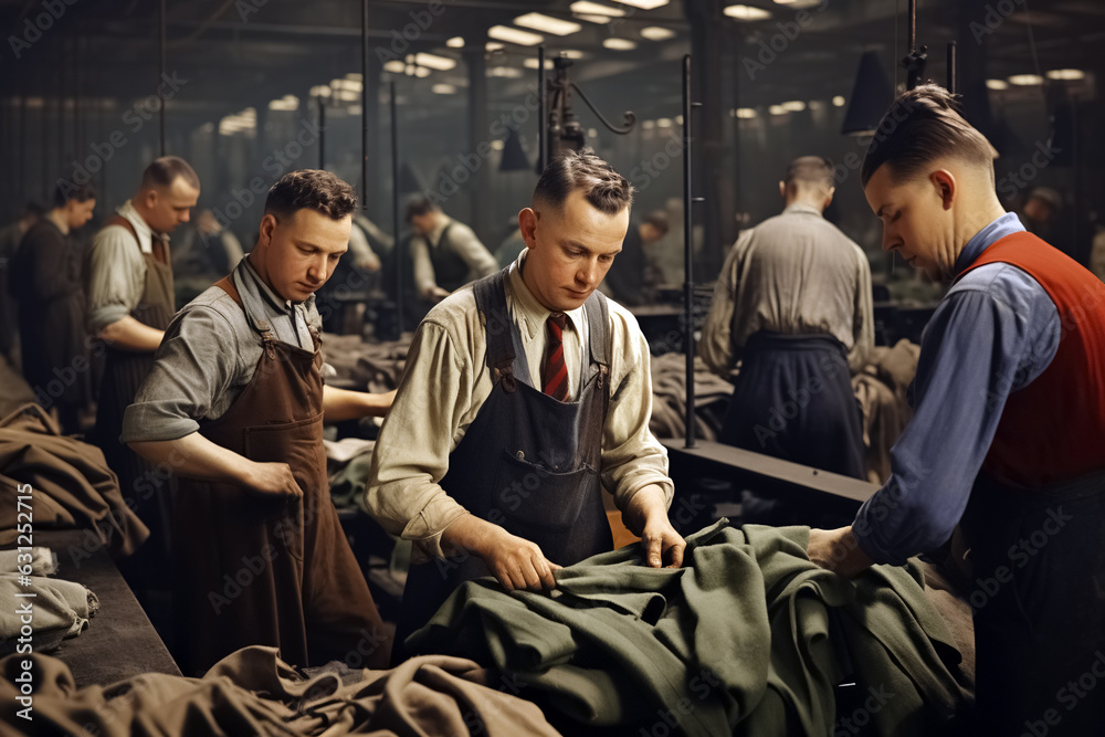 London factory workers from the 1940s work in a factory Stock Photo ...