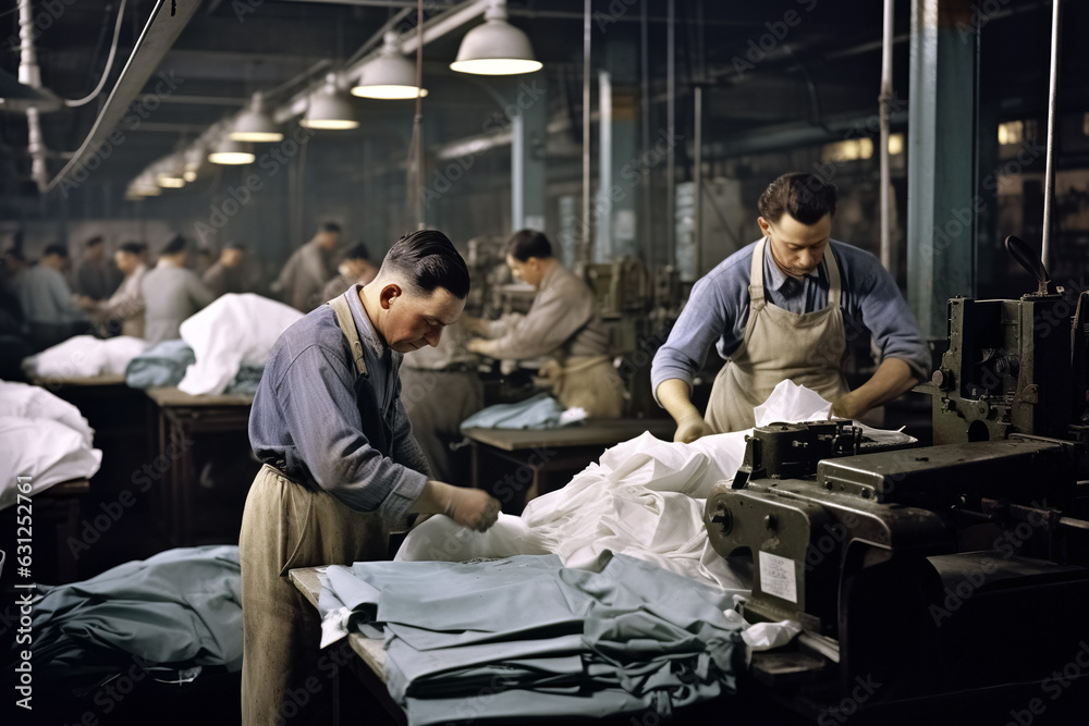 London factory workers from the 1940s work in a factory Stock Photo ...