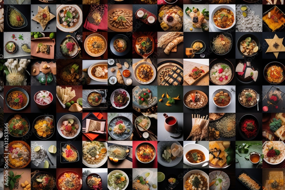 A tantalizing assortment of world flavors on one plate, featuring a ...