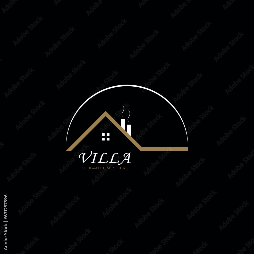 villa logo black bg,real state logo,Simple Real Estate Logo.real estate ...