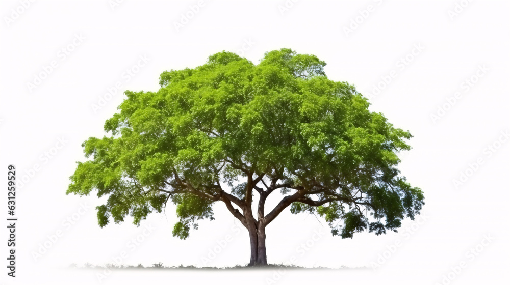 Samanea saman rain Tree isolated on white background. Monkey Pod, East ...