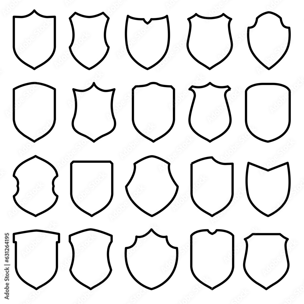 Different Shield Shape Variants.available in Big Set.Shield icon set ...