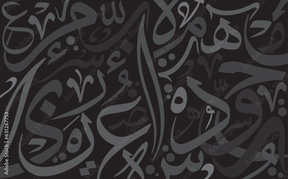 Random repeated Arabic calligraphy letters, use it as a back ground for ...