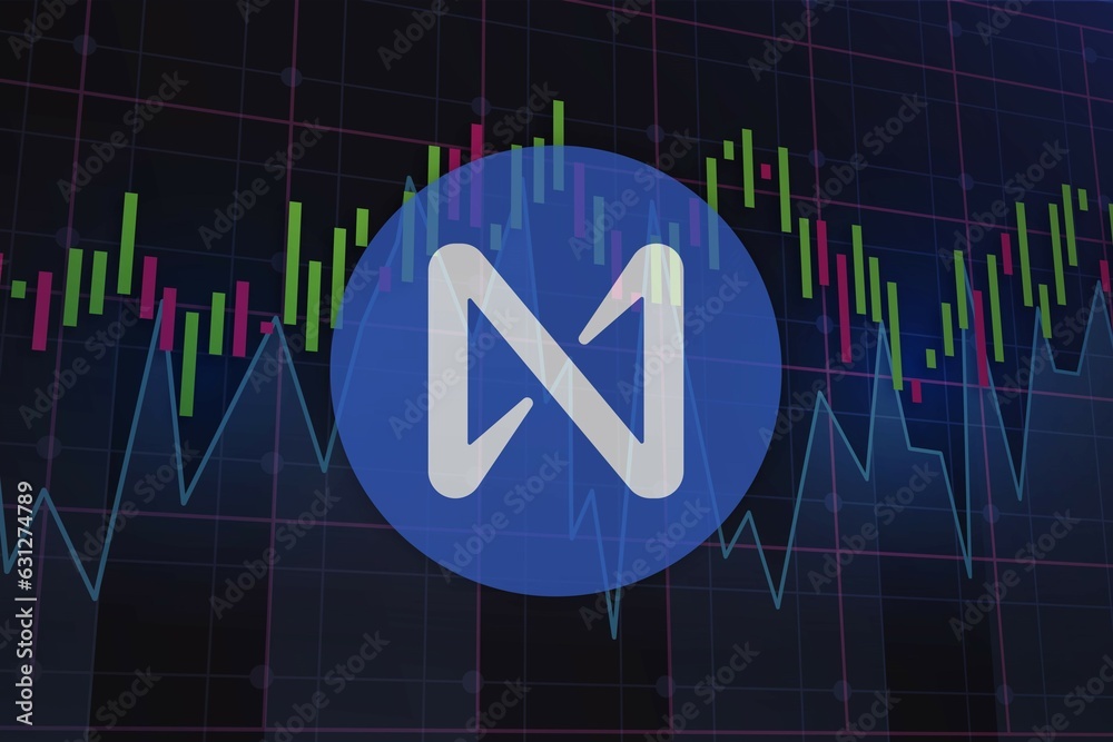 NEAR PROTOCOL coin and logo on digital background. NEAR 3d illustration ...