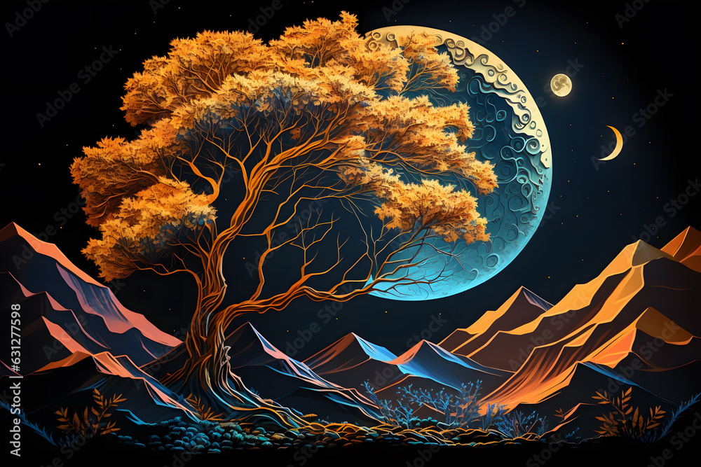 Abstract modern and creative 3d interior mural wall art wallpaper with ...