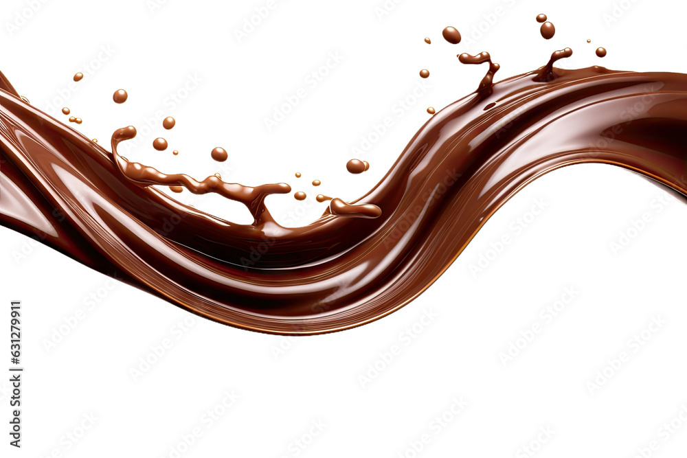 Dark brown Chocolate or cocoa liquid swirl splash with little ...