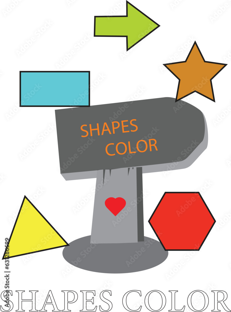 Vector set of basic geometric shapes, shapes coloring pages, shapes ...