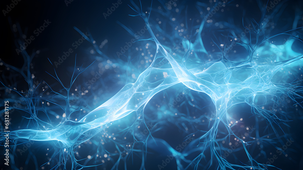 Neurons Cells Firing Brain Activity Energy Pulses, Generative AI Stock ...