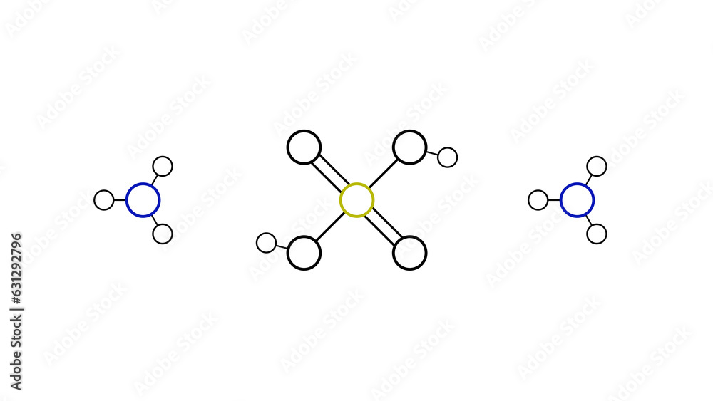 ammonium sulfate molecule, structural chemical formula, ball-and-stick ...