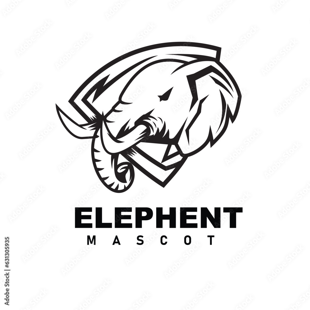 Elephant Sign Logo (mascot) Design also use for tattoos and t-shirt ...