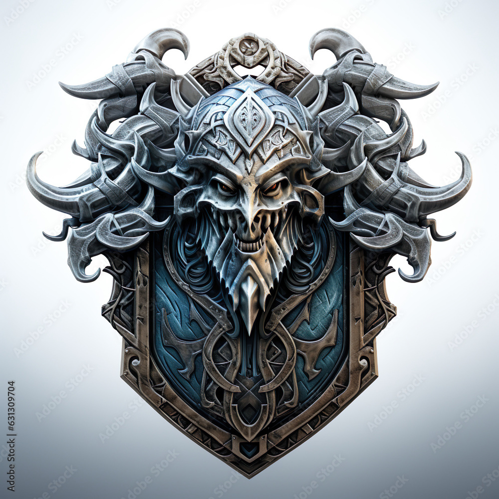 Epic High Fantasy Norse mythology Viking Evil Demonic themed logo coat ...