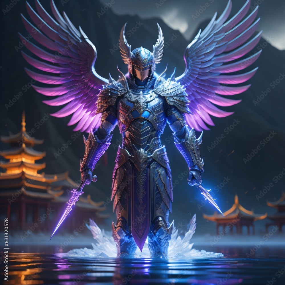 Image of man with wings and sword, xianxia hero, xianxia fantasy ...