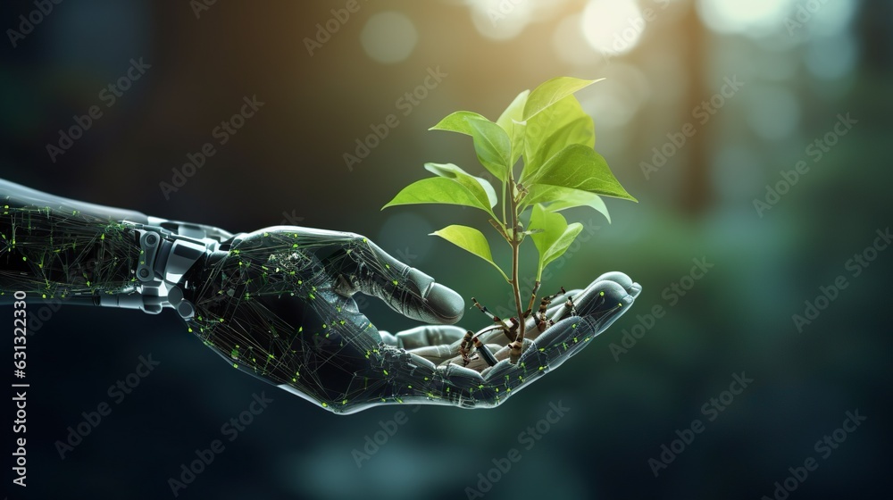 Environmental technology concept. Sustainable digital development goals ...