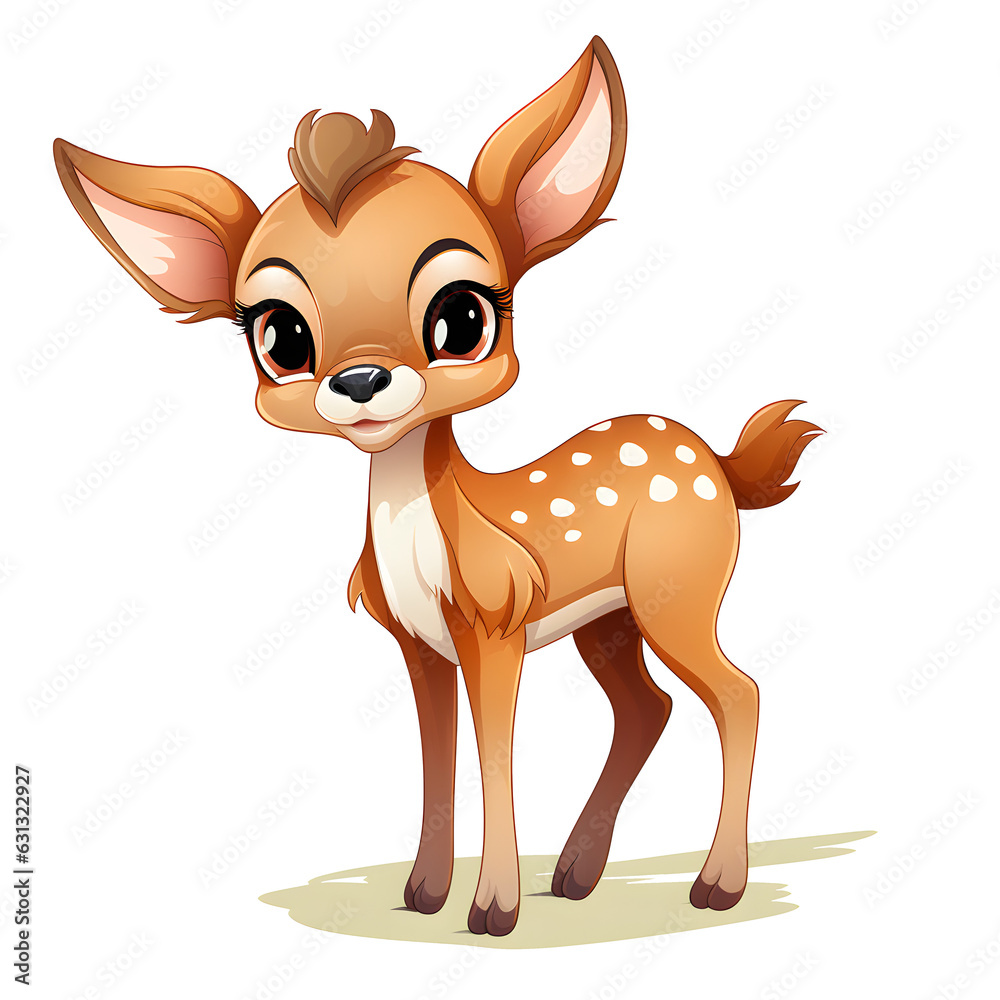 Cartoon clipart of sweet baby deer with big doe eyes Stock Illustration ...
