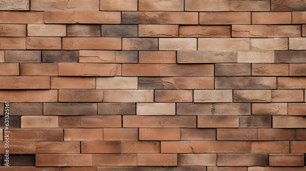 Generative AI : Beautiful brown block brick wall pattern texture ...