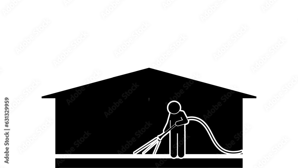 Vetor de illustration and icon stick figure,stickman,pictogram. House ...