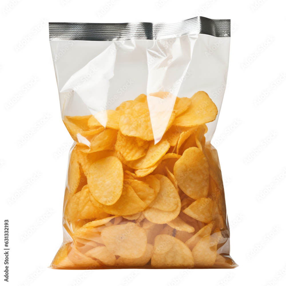 bag of chips isolated on transparent background cutout Stock Photo ...