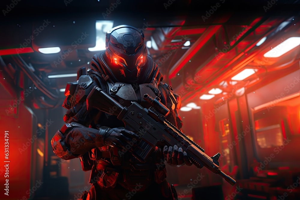 Valorant Soldier Concept Character. FPS Gameplay scenario. Stock ...