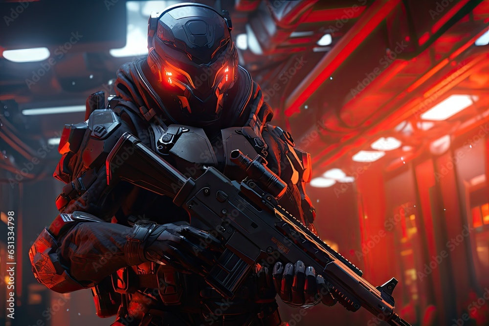 Valorant Soldier Concept Character. FPS Gameplay scenario. Stock ...